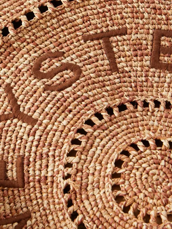 Stella McCartney Logo-embroidered Raffia Tote Bag