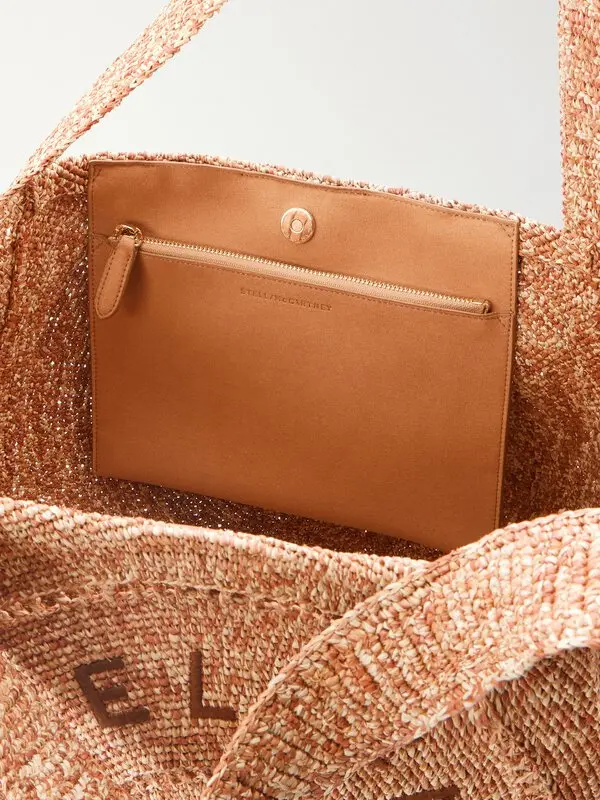Stella McCartney Logo-embroidered Raffia Tote Bag