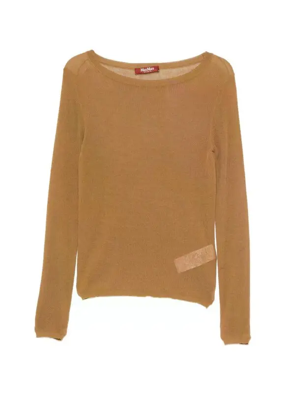 Max Mara Fiorito Boat Neck Long Sleeve Sweater - Brown