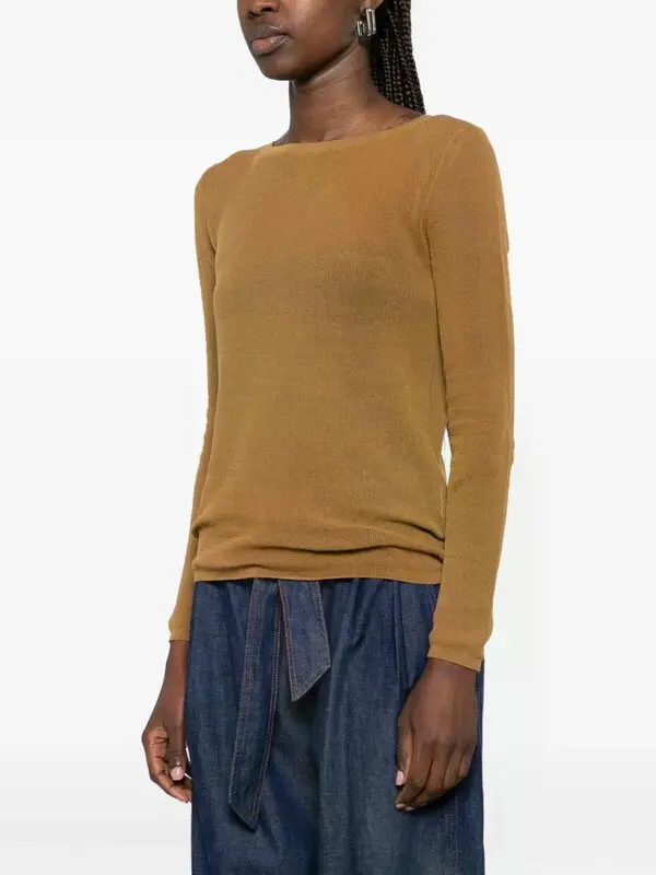 Max Mara Fiorito Boat Neck Long Sleeve Sweater
