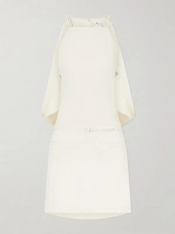 COURREGES Cut-out Belted Jersey Mini Dress