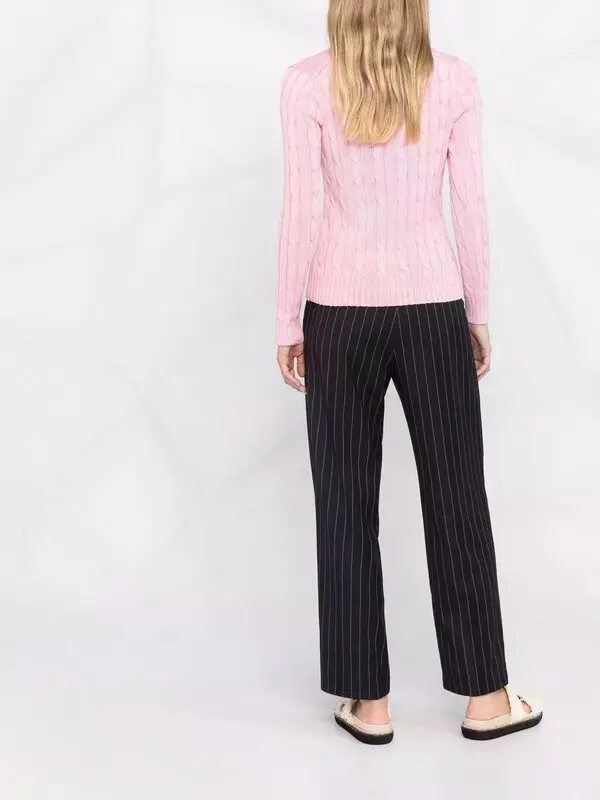 Polo Ralph Lauren Cable Knit V-neck Jumper - Pink