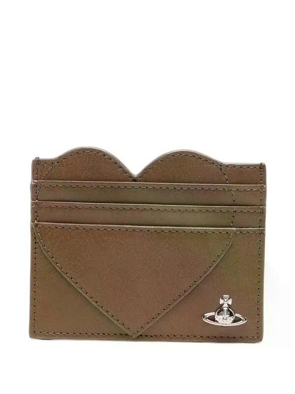 VIVIENNE WESTWOOD Orb Heart-patch Card Holder - Brown