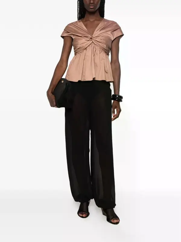 Tove Ruhi Twisted-detail Top - Neutrals