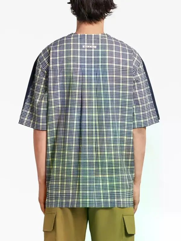 Marni Plaid-check Panel Cotton T-shirt