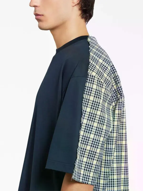 Marni Plaid-check Panel Cotton T-shirt