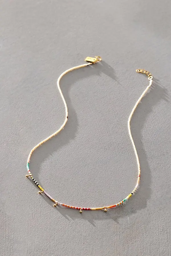 IWONA LUDYGA DESIGN Slim Short Beaded Necklace With Charm Detail - Multicolor