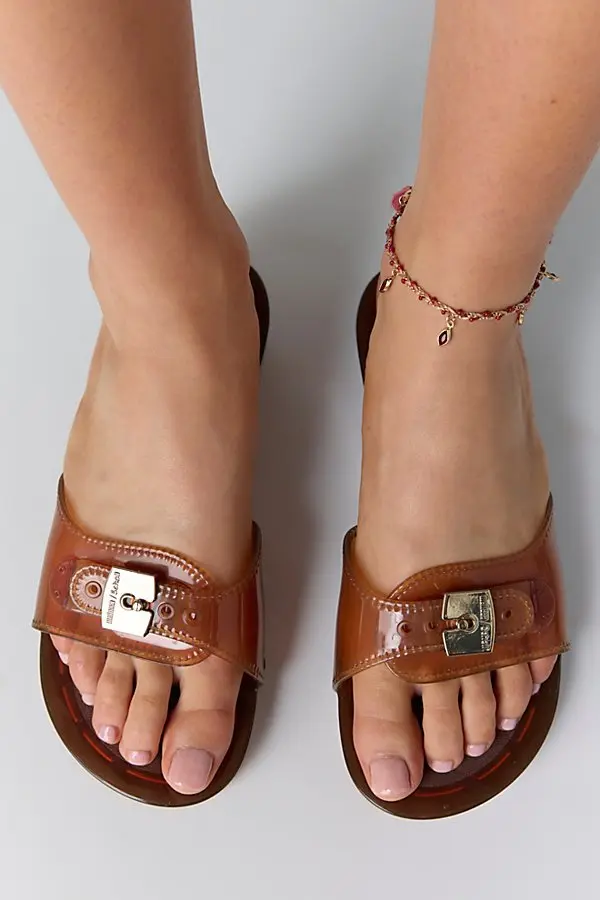 Melissa X Scholl Pescura Slide Sandals - Clear Brown