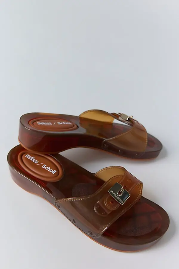 Melissa X Scholl Pescura Slide Sandals - Clear Brown