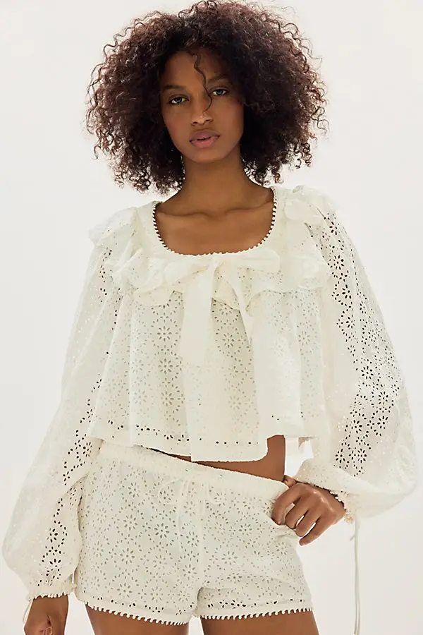 For Love & Lemons Willa Eyelet Short Set