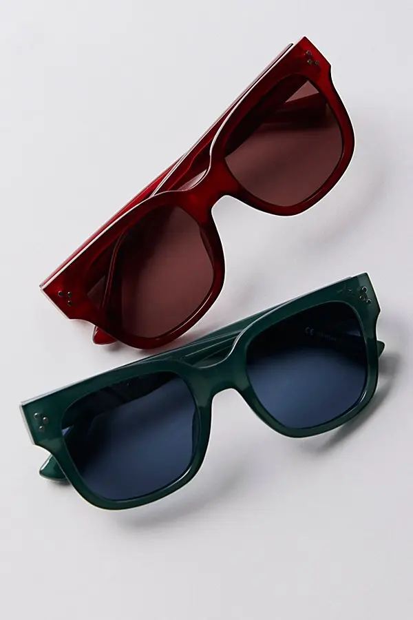 Free People Indigo Polarized Sunglasses - Pool/navy