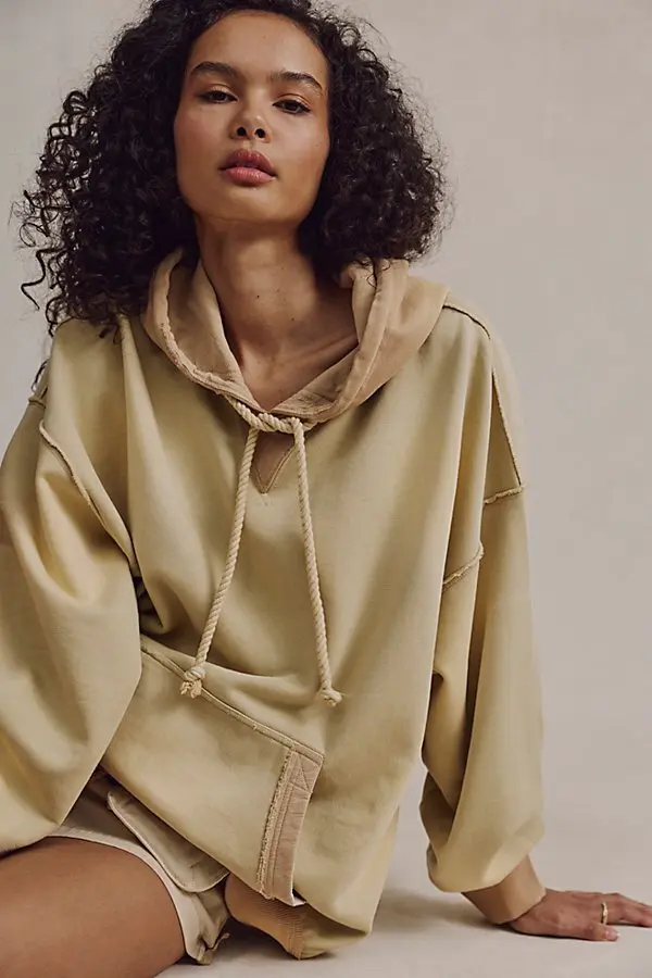 Free People We The Free Lou Baked Hoodie - Hemp Latte Combo
