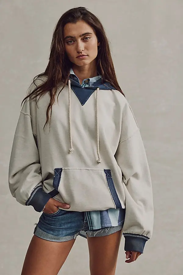 Free People We The Free Lou Baked Hoodie - Navy
