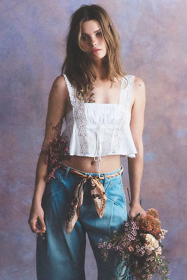 Free People Intimately Soft Launch Crop Top - Tofu