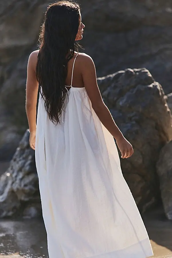 Free People Marisol Textured Cotton Maxi Dress - Clean Ivory