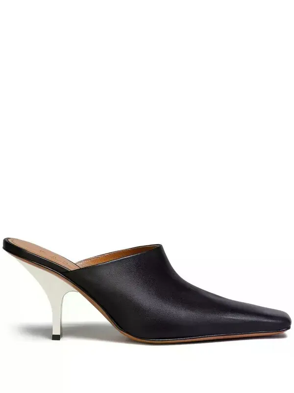 Marni Square-toe Heeled Leather Mules