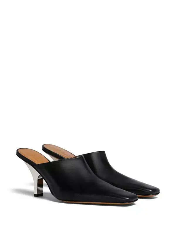 Marni Square-toe Heeled Leather Mules