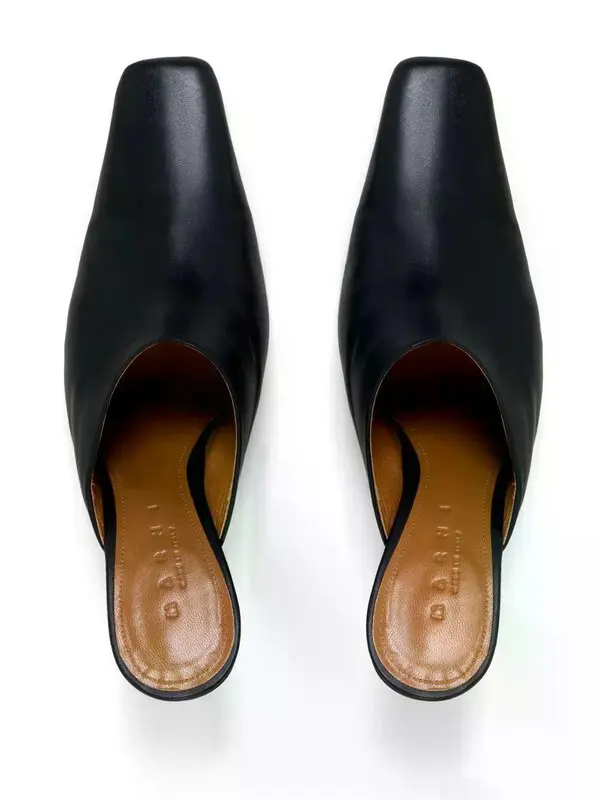 Marni Square-toe Heeled Leather Mules