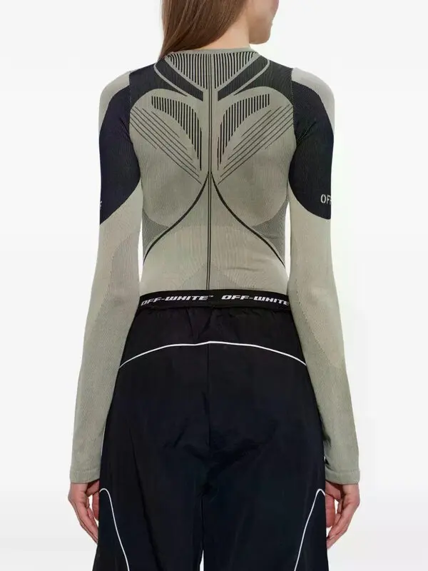 Off-White Graphic Print Long Sleeve Bodysuit