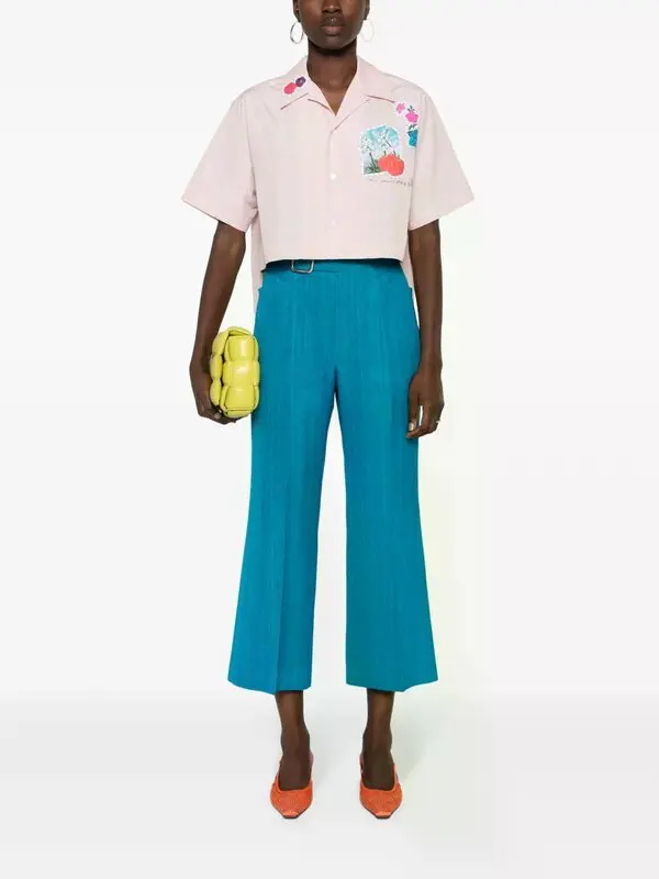 Marni Floral Patch Cropped Shirt