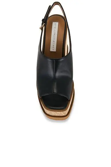 Stella McCartney Sneakelyse 120 Slingback Wedge Sandal - Black