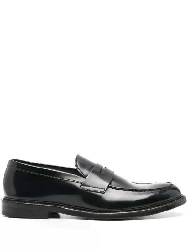 DOUCAL'S Apron-stitching Leather Loafers