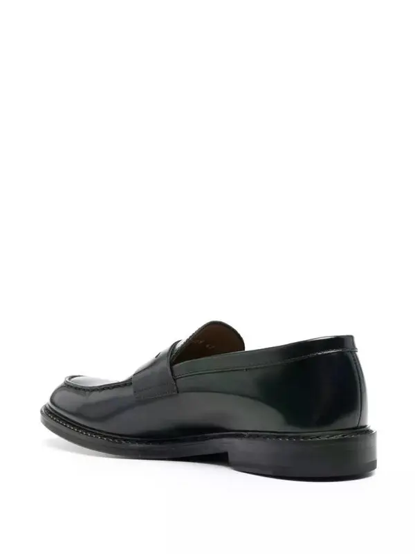 DOUCAL'S Apron-stitching Leather Loafers