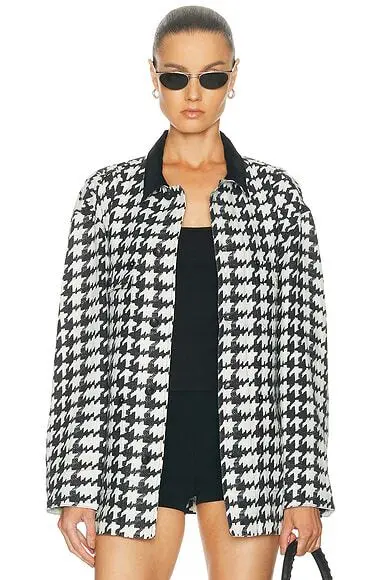 R13 Evelyn Chore Jacket Houndstooth