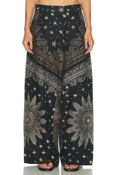 R13 Wide Leg Printed Trousers