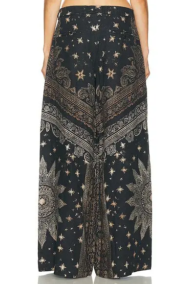 R13 Wide Leg Printed Trousers