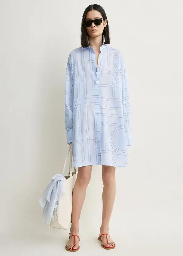 TOTEME Long Printed Shirt - Blue