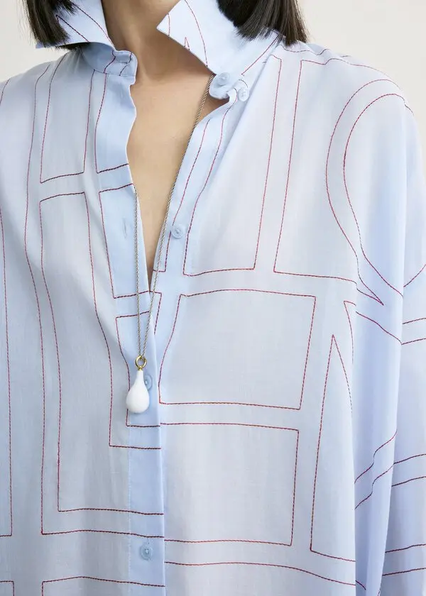 TOTEME Long Printed Shirt - Blue