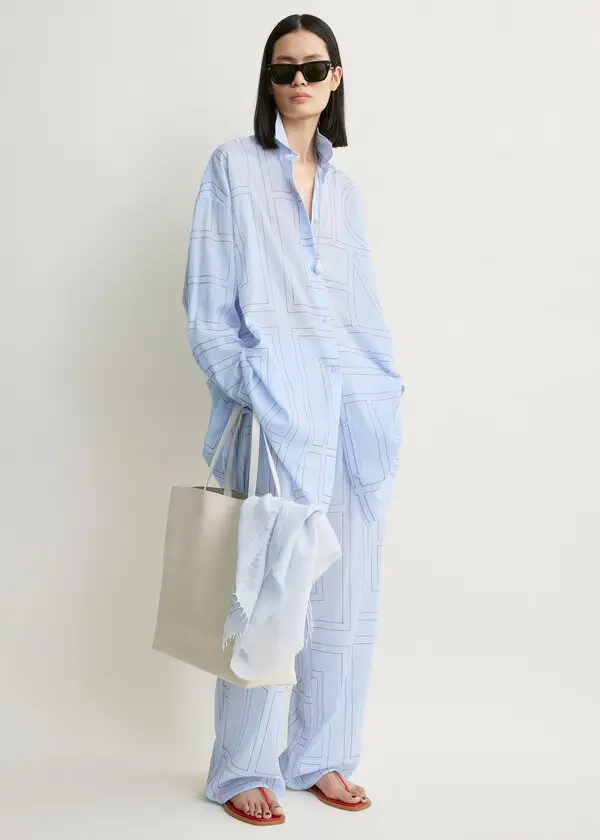 TOTEME Long Printed Shirt - Blue