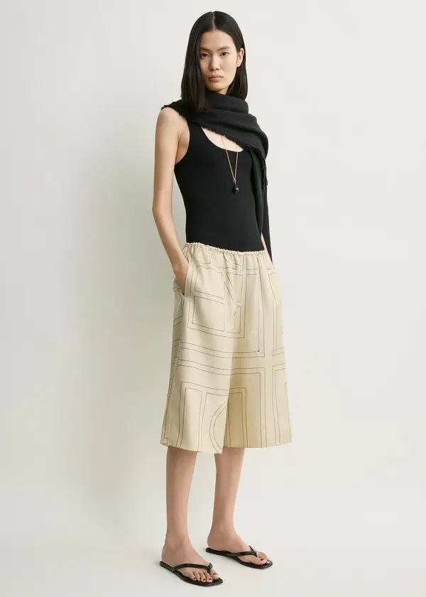 TOTEME Monogram Silk Pj Culottes