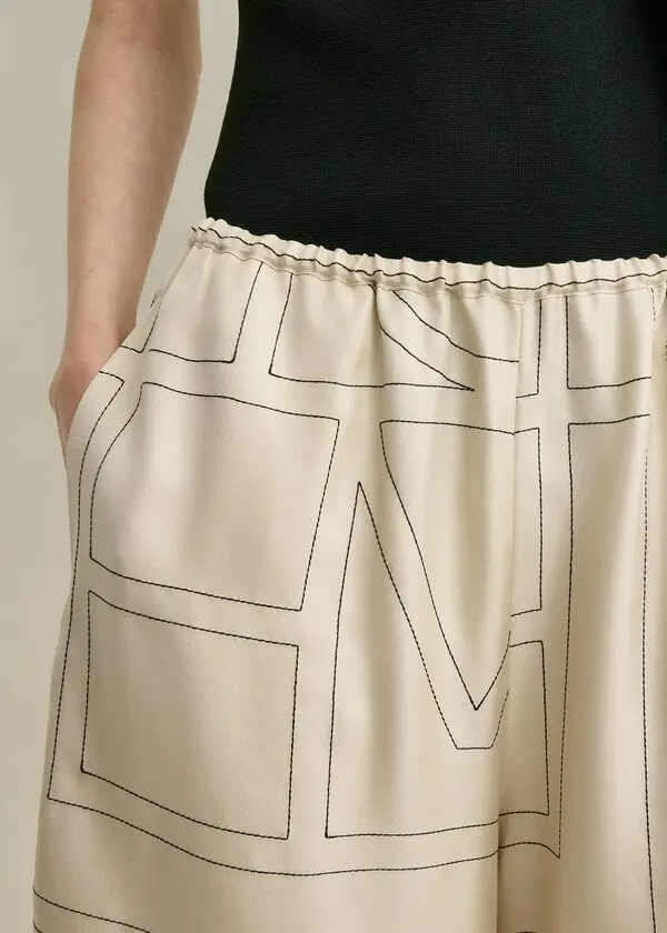 TOTEME Monogram Silk Pj Culottes