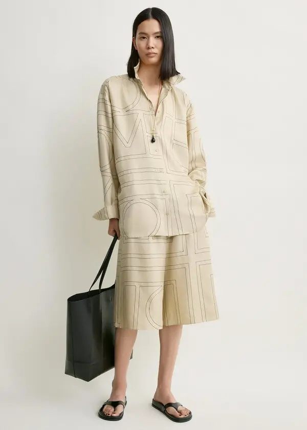 TOTEME Classic Embroidered Organic Silk Shirt