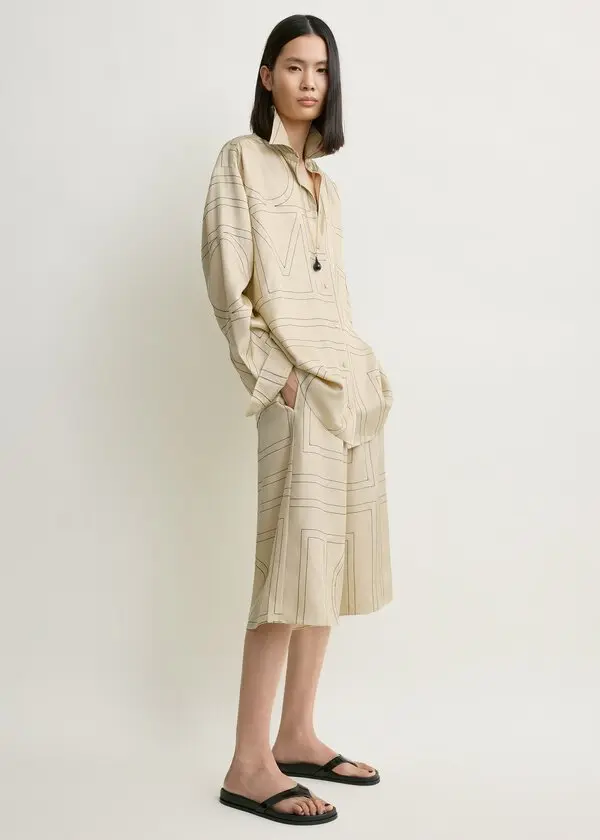TOTEME Classic Embroidered Organic Silk Shirt