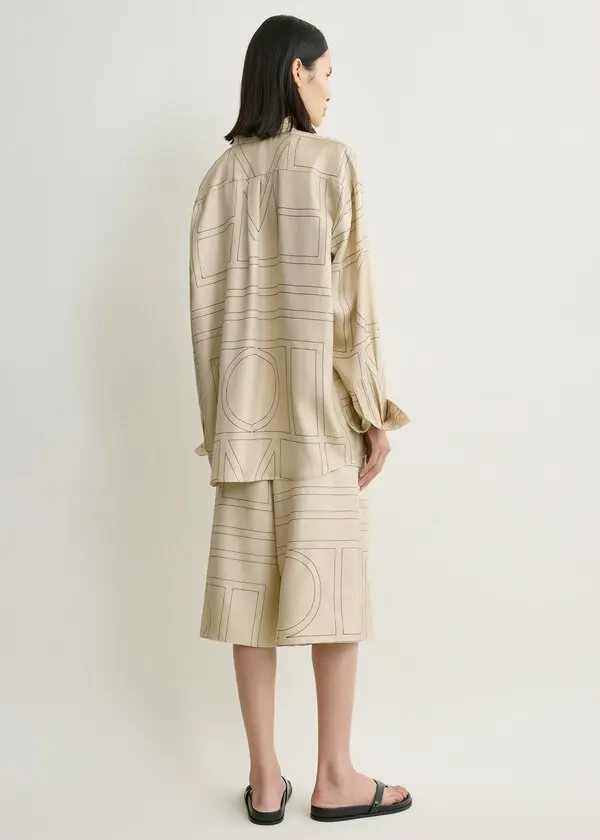 TOTEME Classic Embroidered Organic Silk Shirt