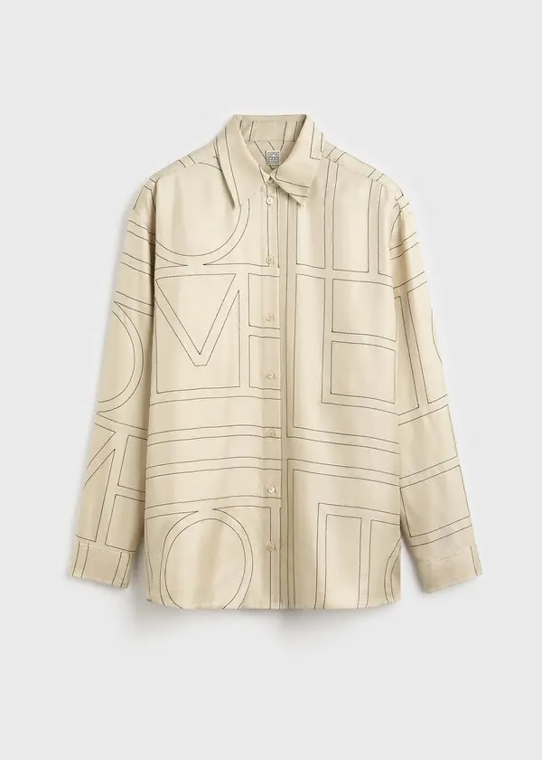 TOTEME Classic Embroidered Organic Silk Shirt