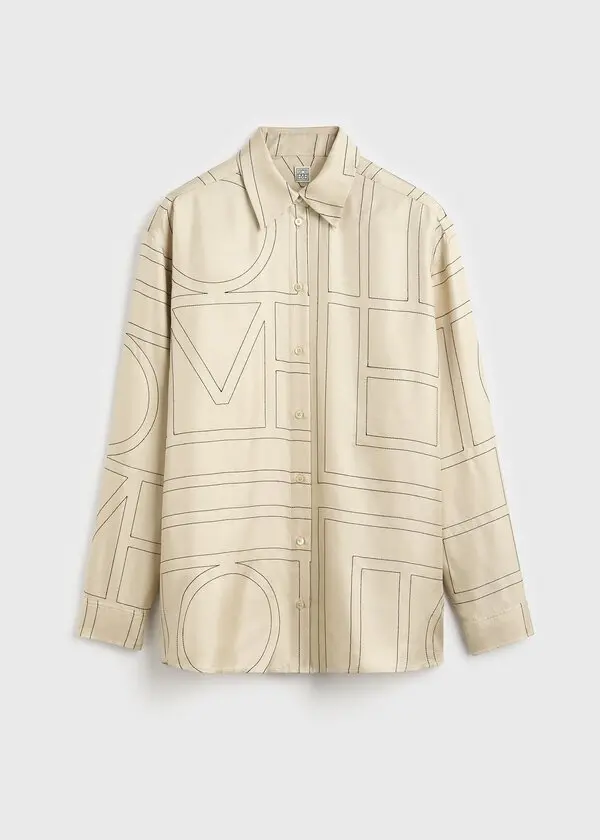 TOTEME Classic Embroidered Organic Silk Shirt