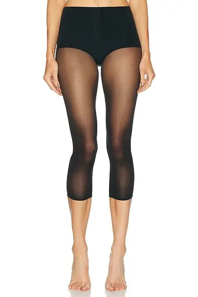 Swedish Stockings Malva Sheer Capri Tights - Black
