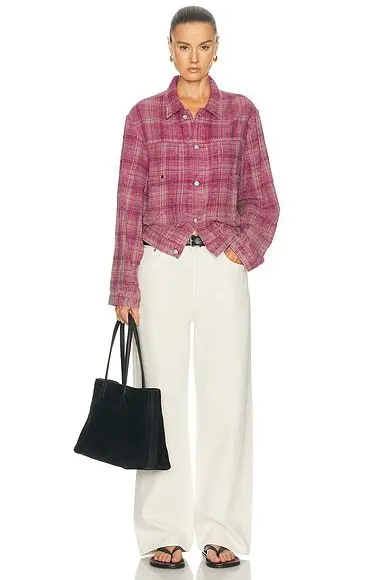R13 Relaxed Pleated Trucker Jacket