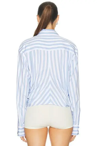 Sportmax Striped Cotton Shirt - Light Blue
