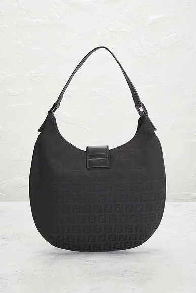 Fendi Zucchino Hobo Bag - Black
