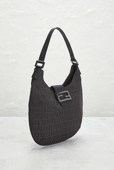 Fendi Zucchino Hobo Bag - Black
