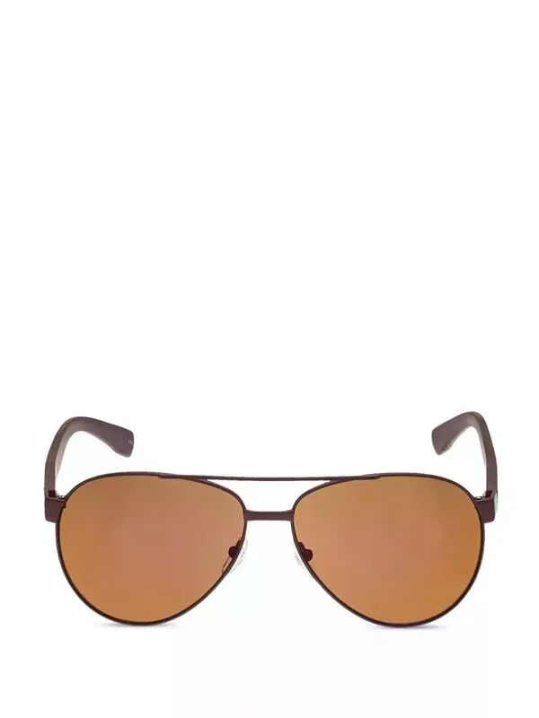 Lacoste Pilot Frame Sunglasses With Logo Plaque - Red