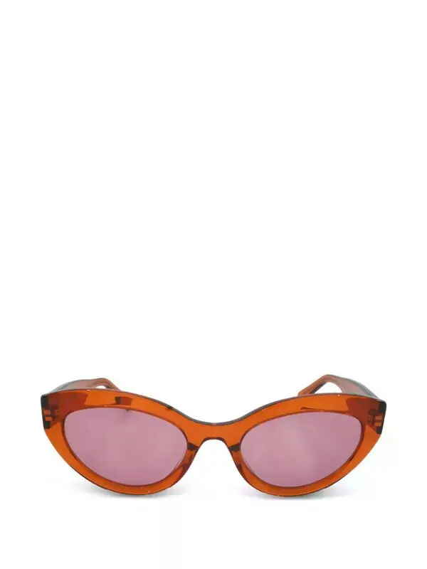 Mcm Cat-eye Sunglasses With Logo Plaque - Orange