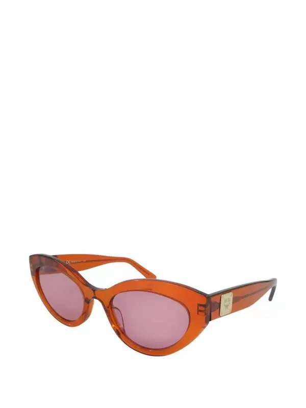Mcm Cat-eye Sunglasses With Logo Plaque - Orange