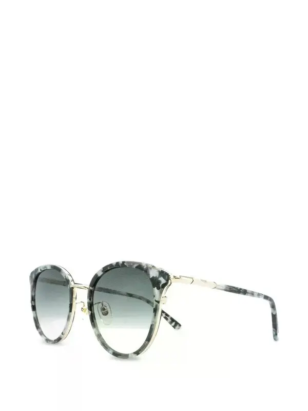 Mcm Marble-effect Round-frame Sunglasses - Grey