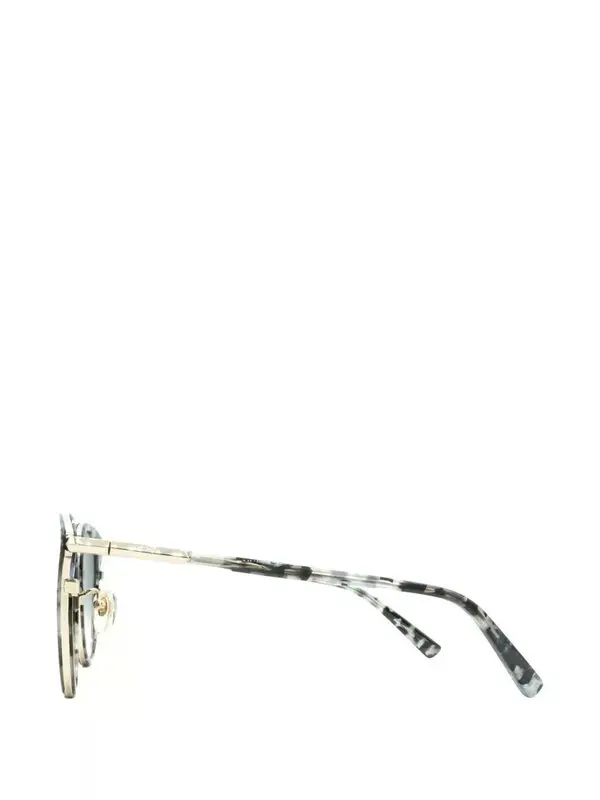 Mcm Marble-effect Round-frame Sunglasses - Grey